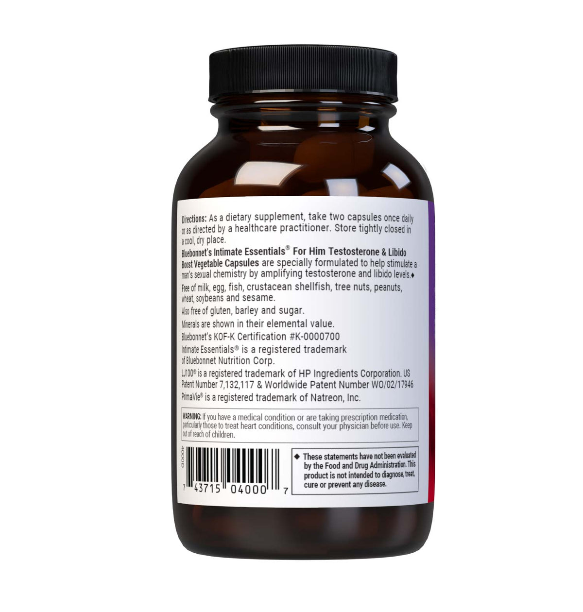 INTIMATE ESSENTIALS FOR HIM TESTOSTERONE & LIBIDO BOOST♦