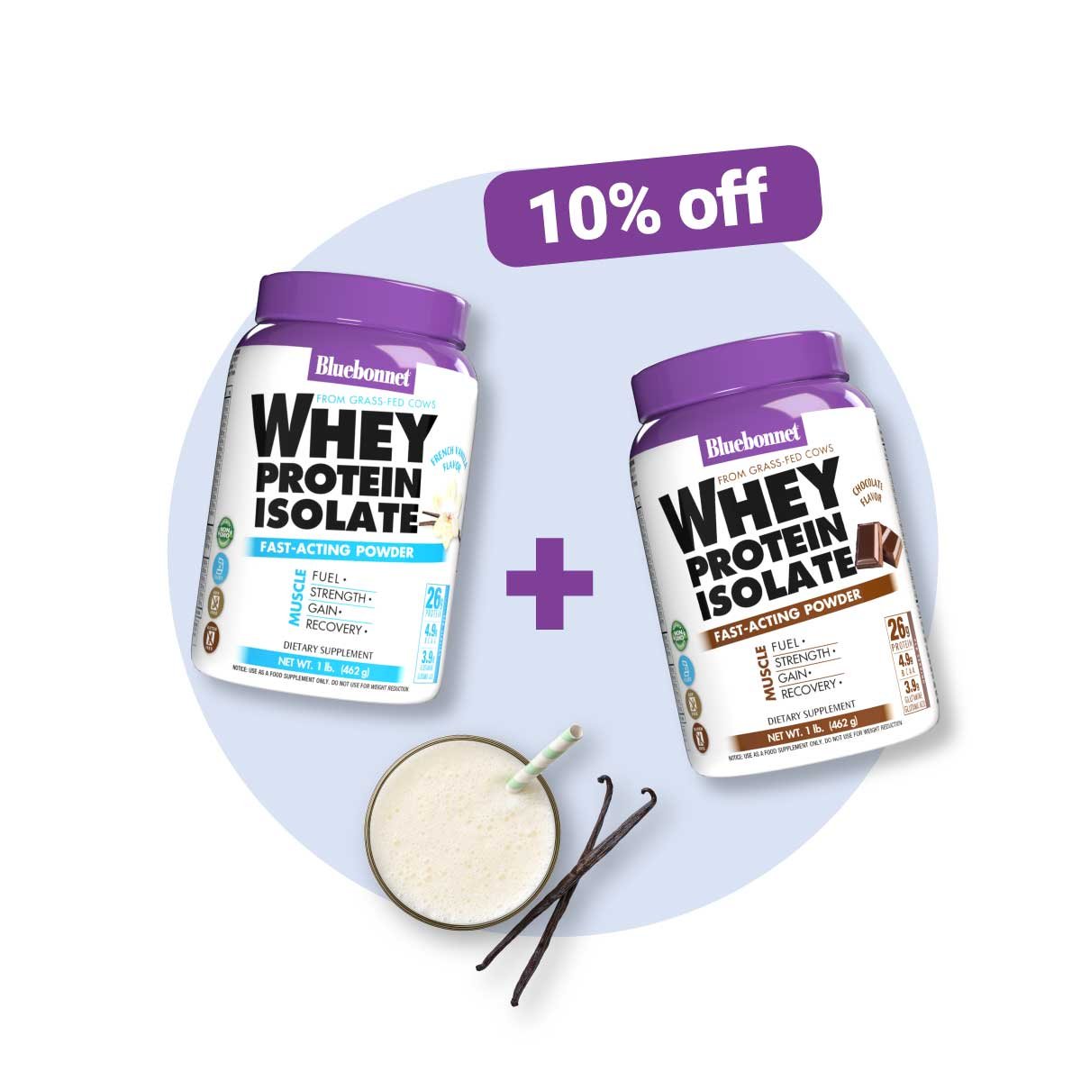 Buy ANY 2 or more Whey Protein Isolate Powder Products and Save 10%!