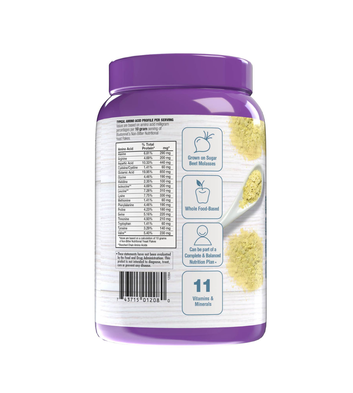 NON-BITTER NUTRITIONAL YEAST FLAKES