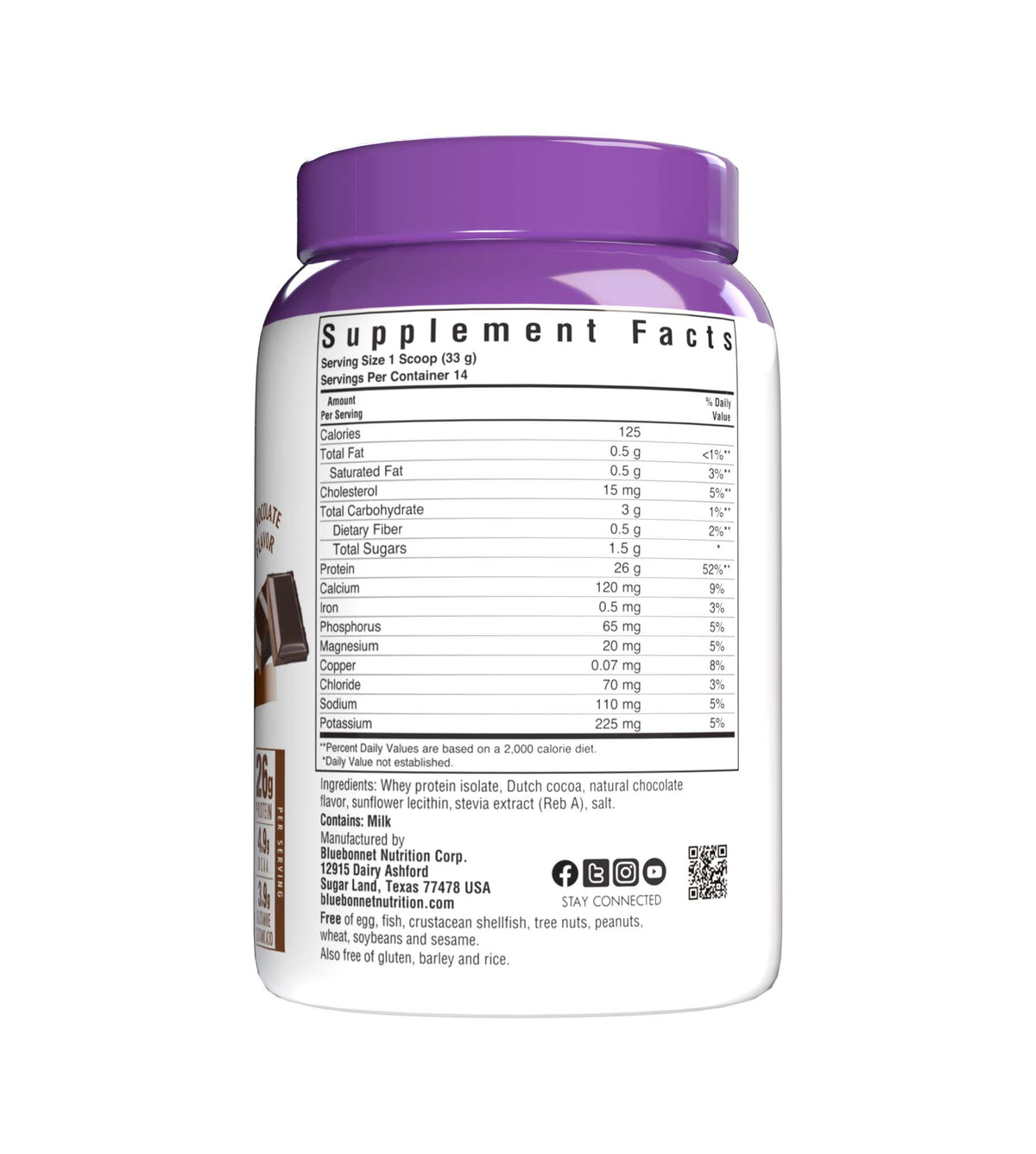 WHEY PROTEIN ISOLATE POWDER Chocolate Flavor